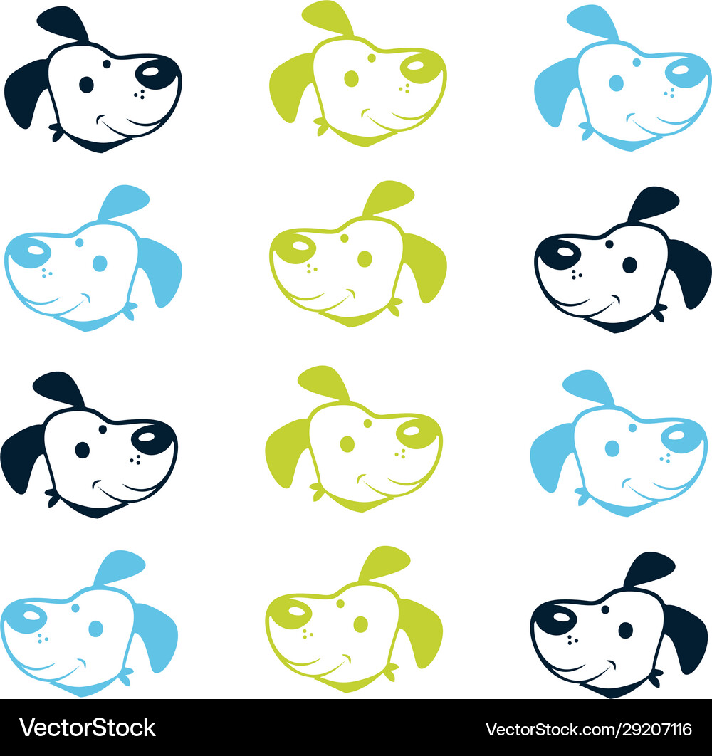 Unique and cute dog head design with a nice white Vector Image