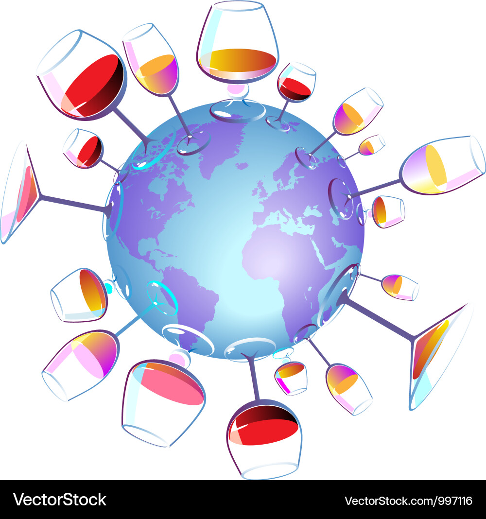 Wine world isolated Royalty Free Vector Image - VectorStock
