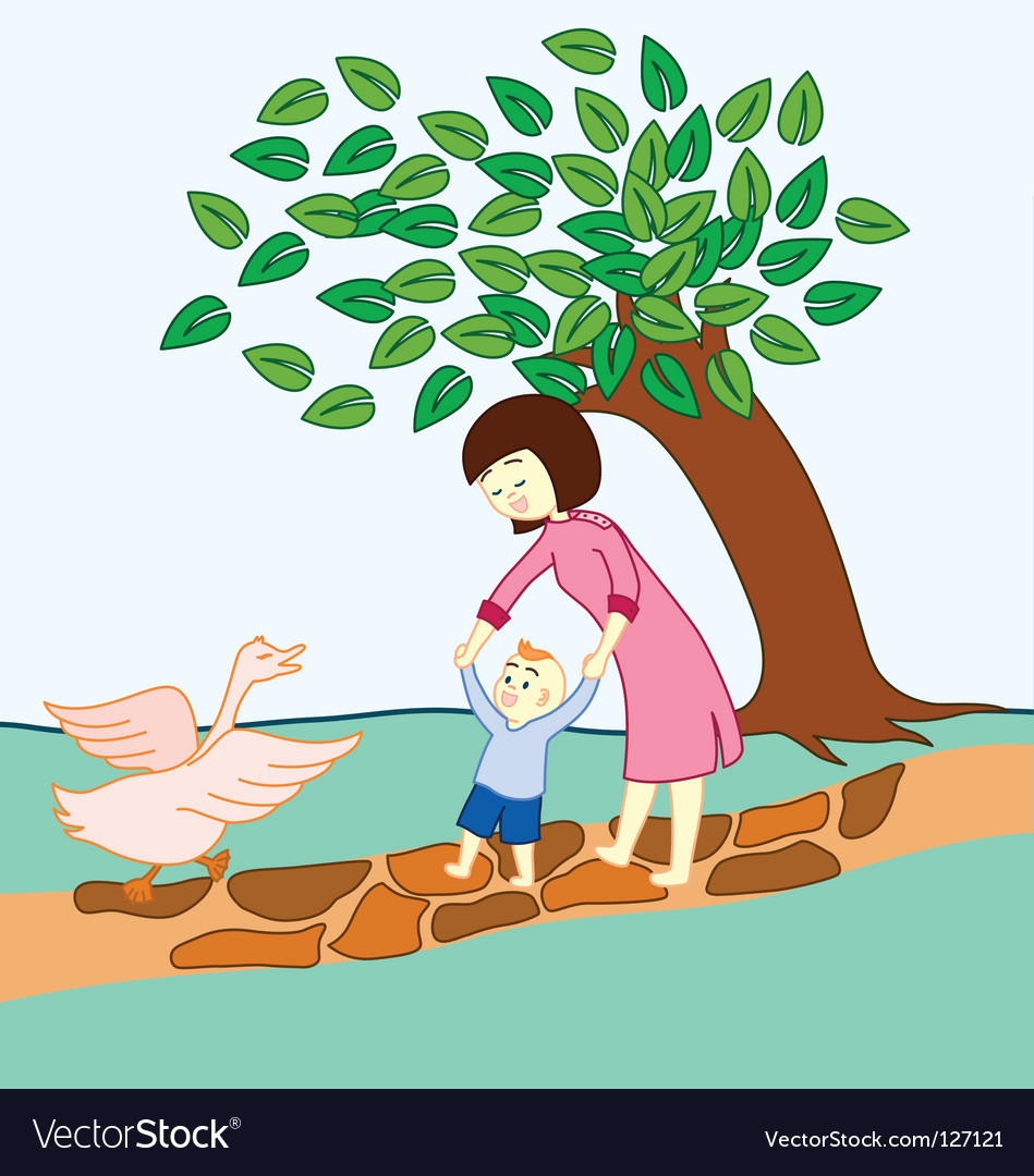 Baby walking Royalty Free Vector Image - VectorStock