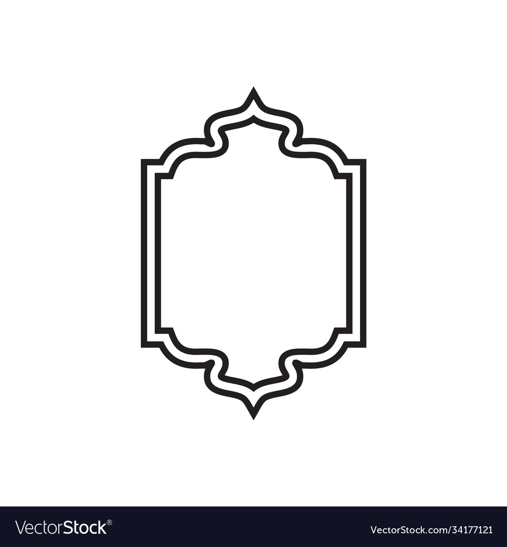 Black islamic frame border design template Vector Image