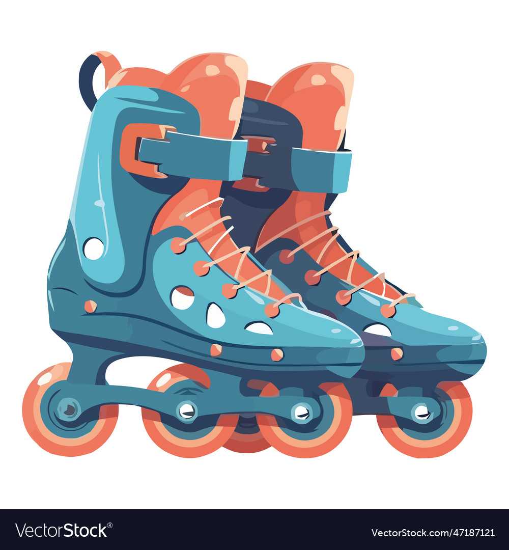 Blue roller skates design Royalty Free Vector Image