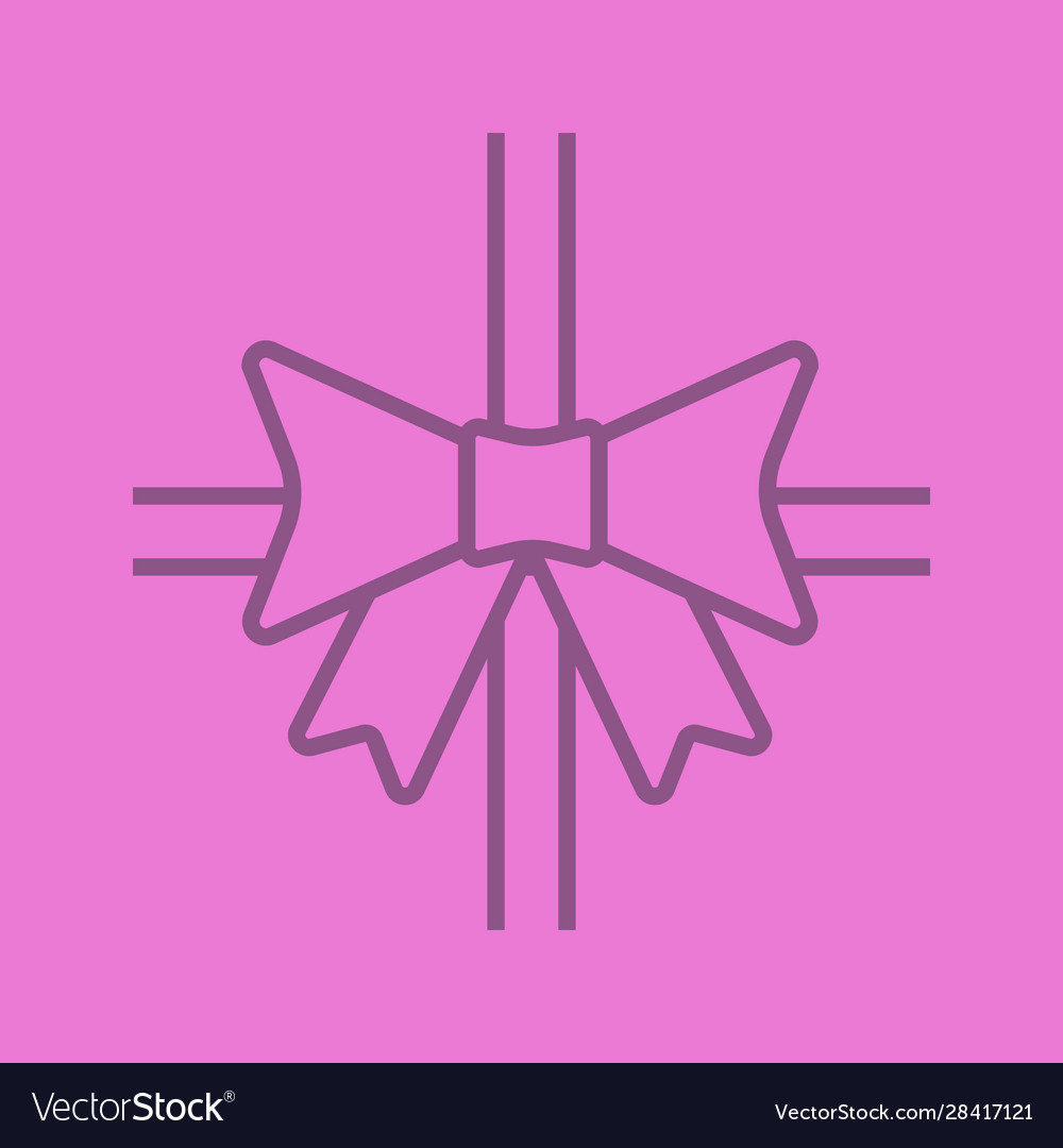 Bow color linear icon Royalty Free Vector Image