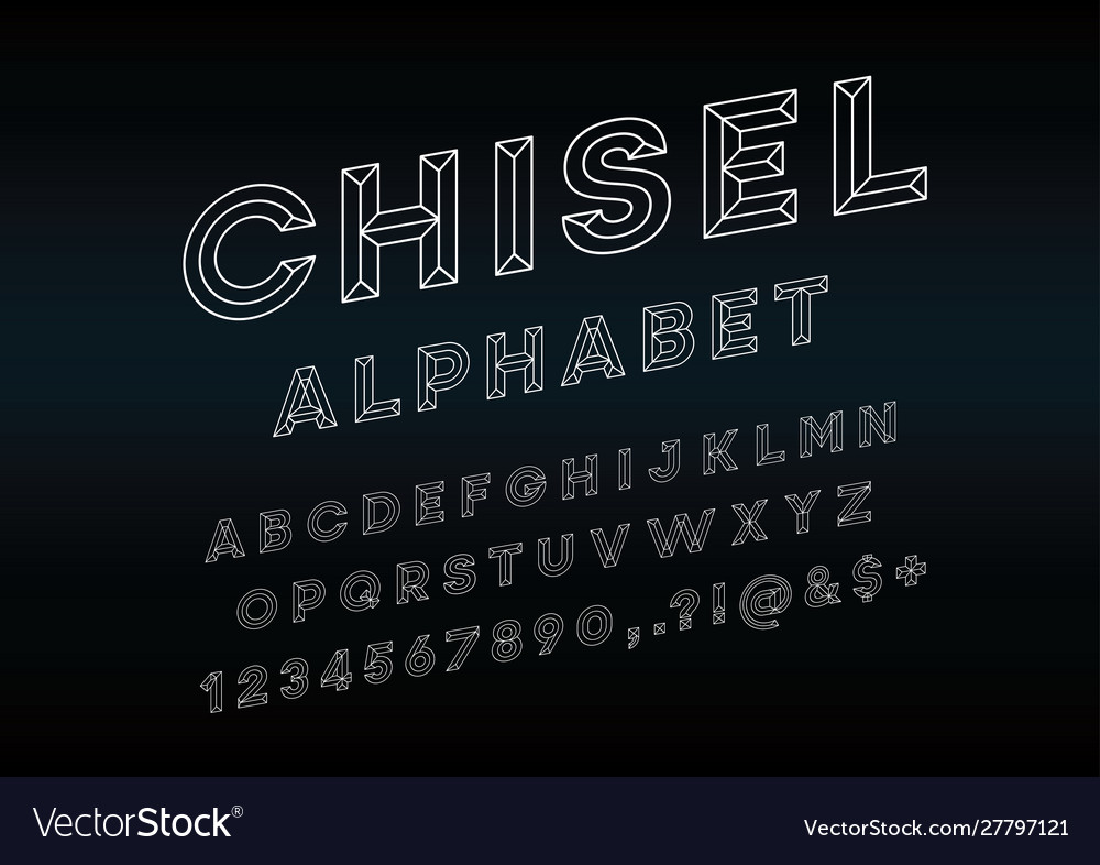 Chisel font Royalty Free Vector Image - VectorStock