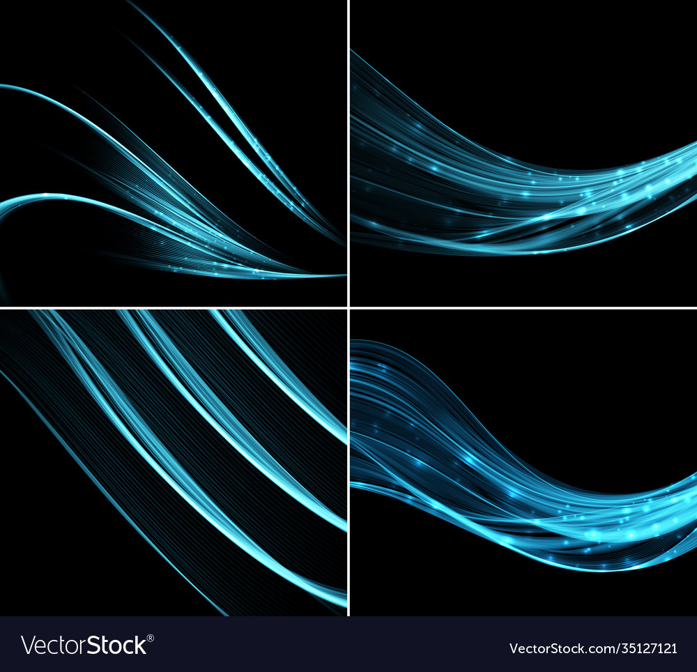 Collection backgrounds with abstract light wave Vector Image