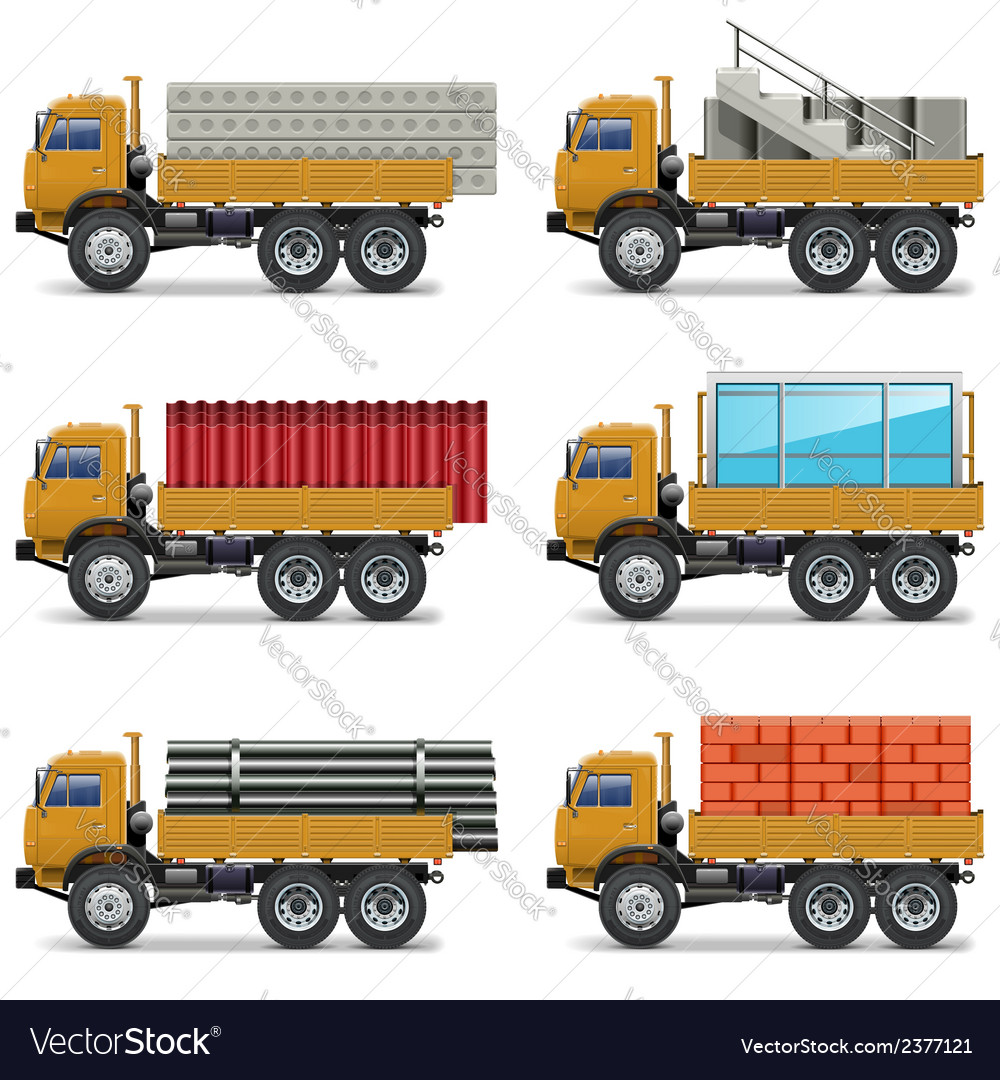 Construction Trucks Royalty Free Vector Image - VectorStock