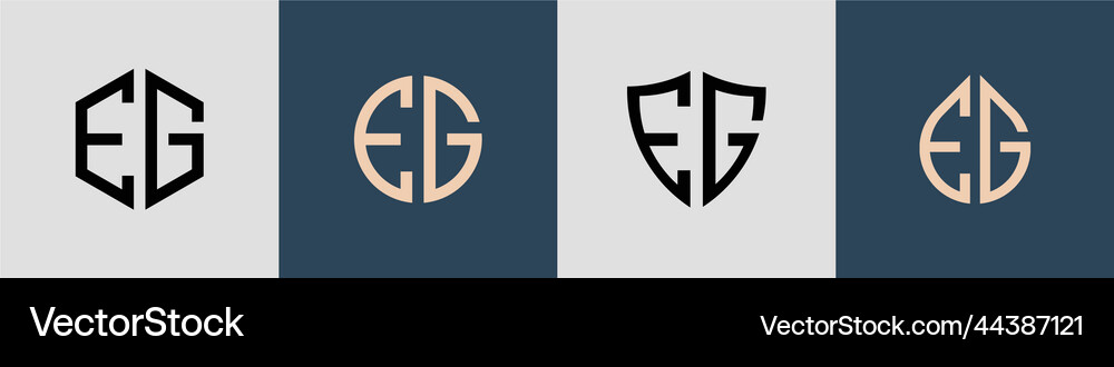 Creative simple initial letters eg logo designs Vector Image