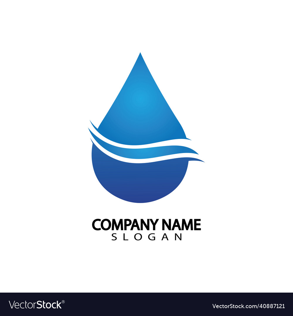 Drop of watter with wave logo concept Royalty Free Vector