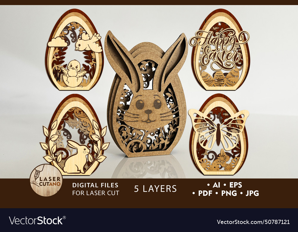 Easter eggs bundle layered templates Royalty Free Vector