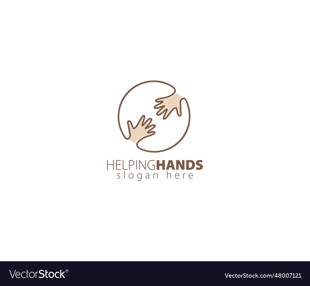 Helping hands logo Royalty Free Vector Image - VectorStock
