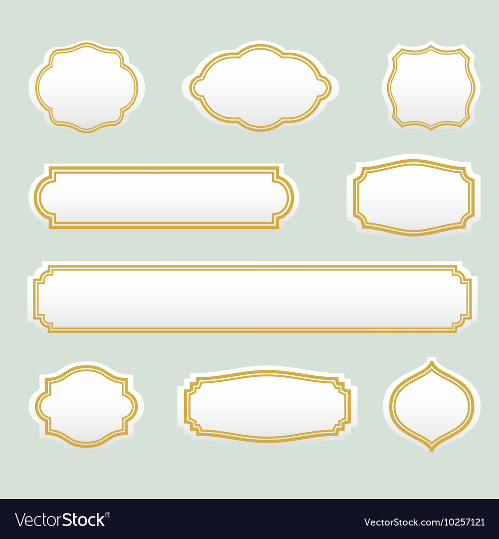 Isolated stylized frames logo set vintage Vector Image