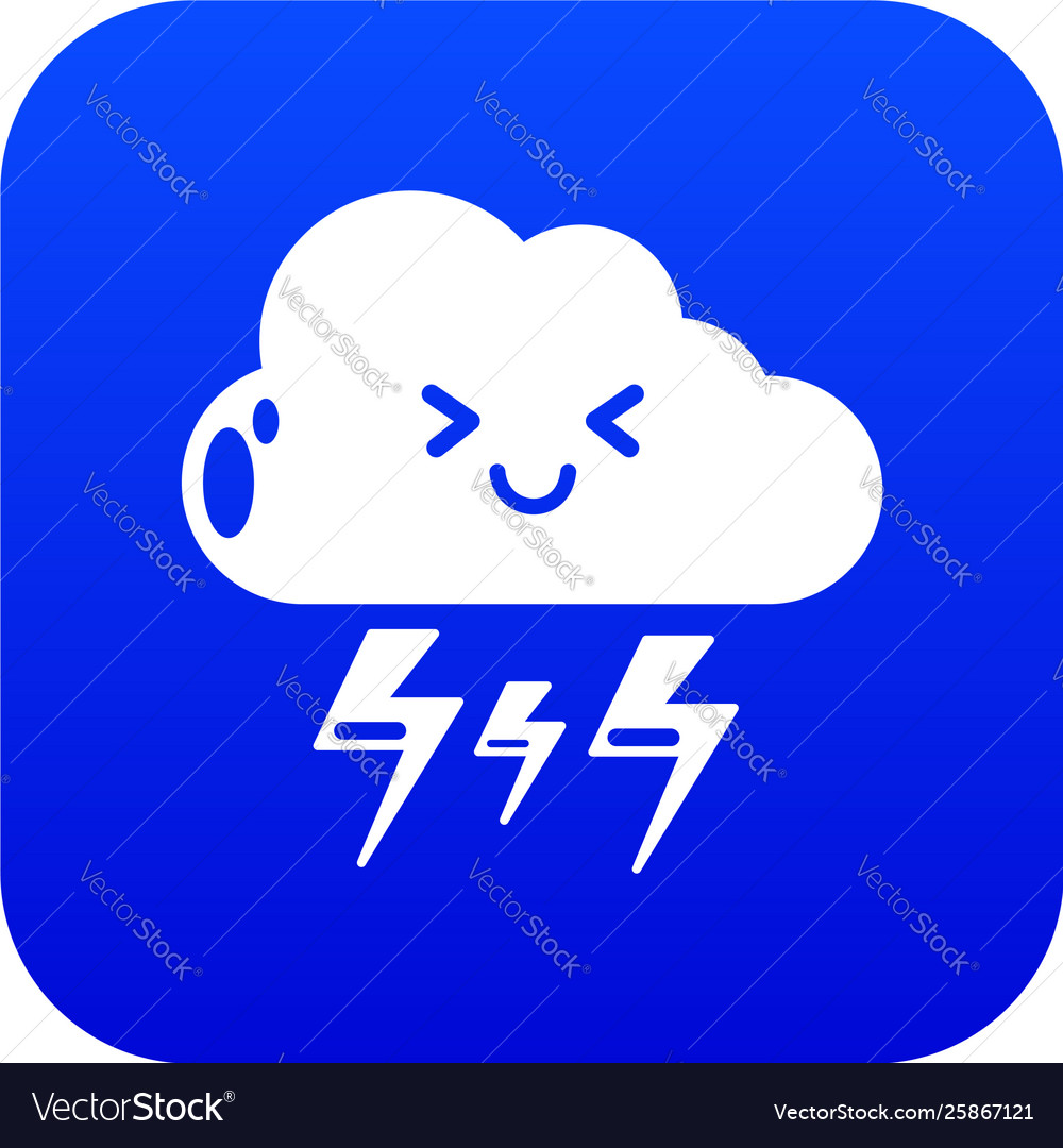 Lightning icon blue Royalty Free Vector Image - VectorStock