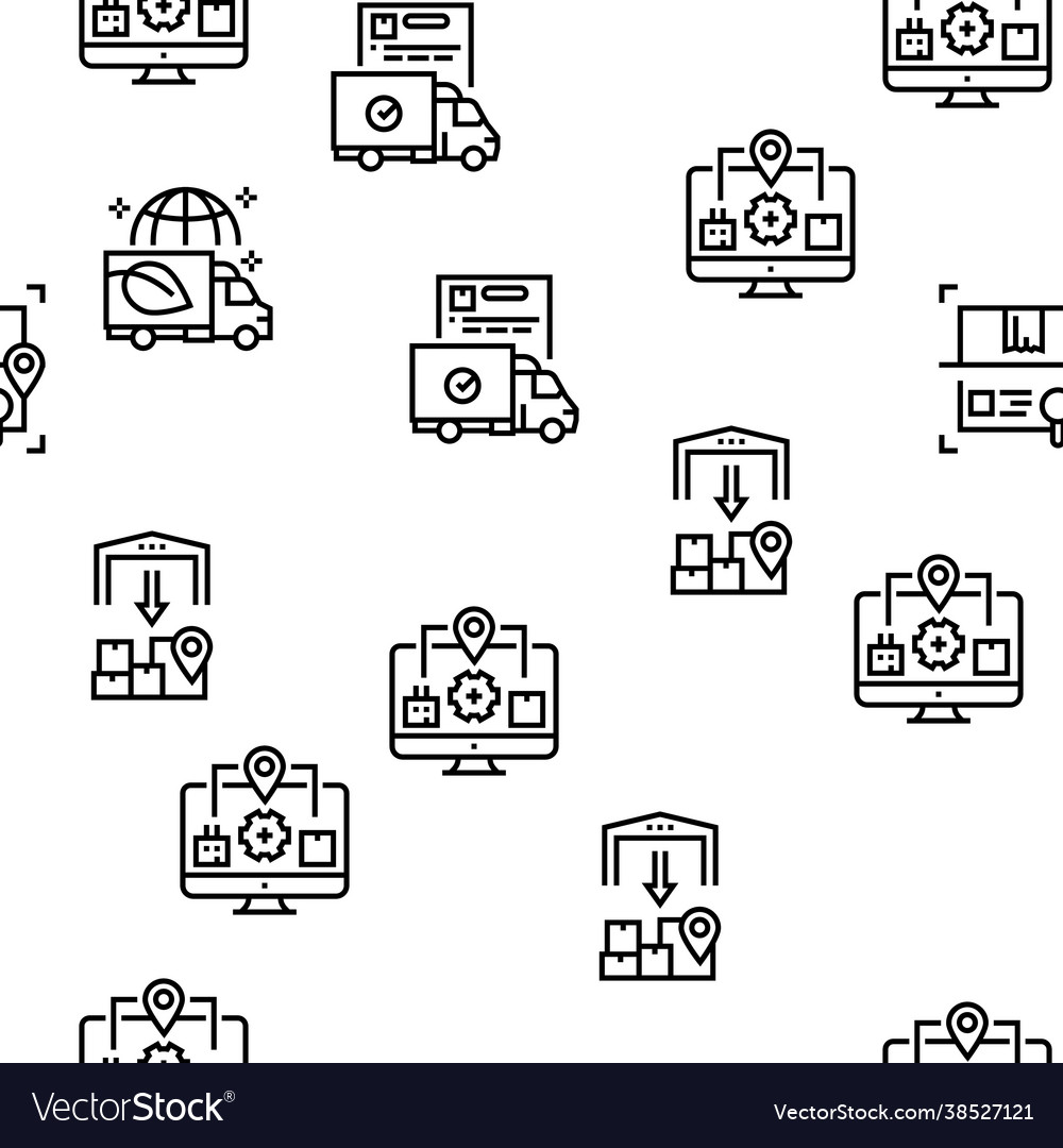 Logistics business seamless pattern Royalty Free Vector