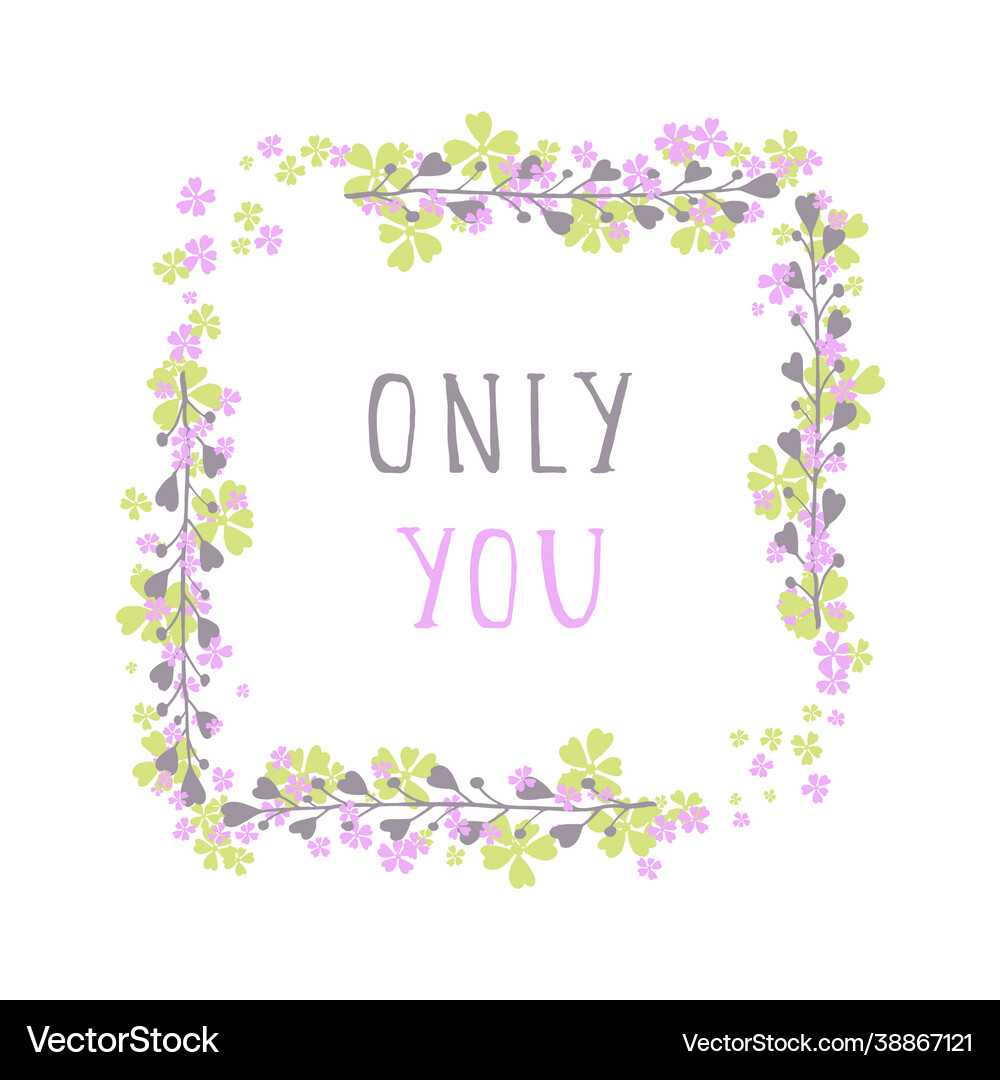 Loral rectangle frame Royalty Free Vector Image