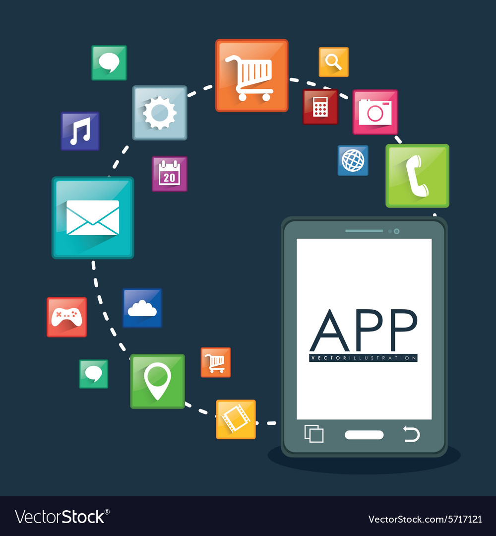 Mobile app design Royalty Free Vector Image - VectorStock