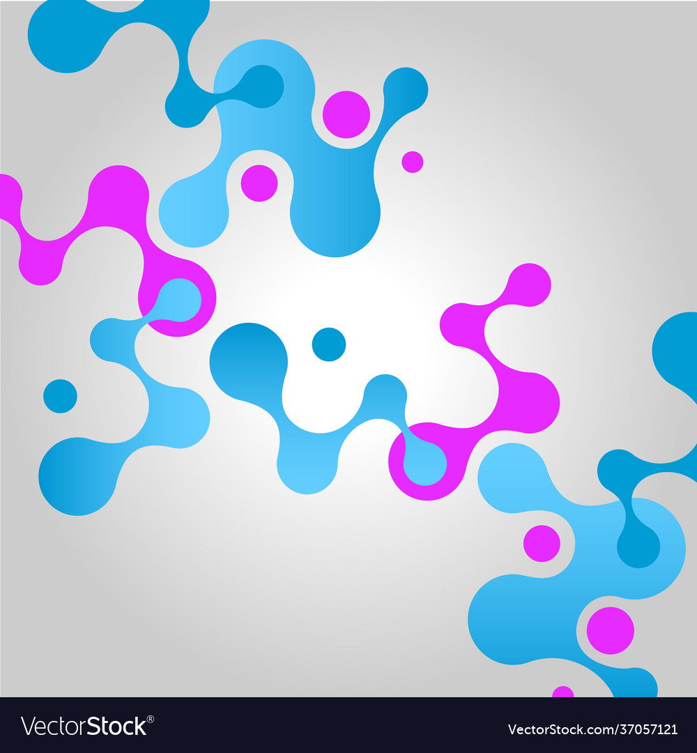 Modern abstract pattern with blue molecules Vector Image
