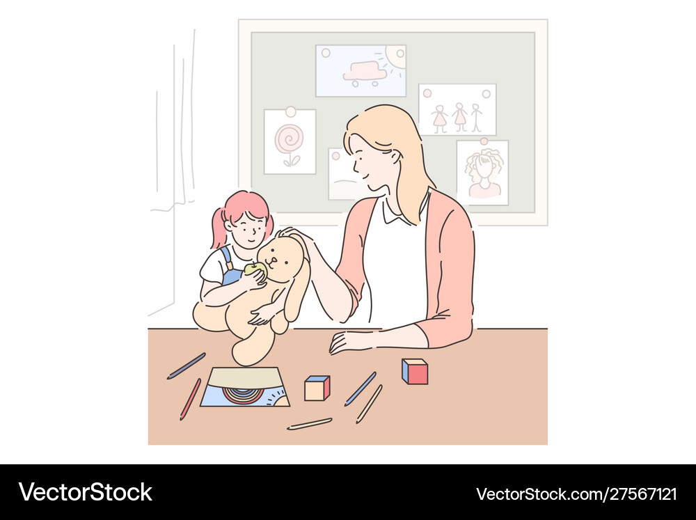 Motherhood parenting babysitting concept Vector Image