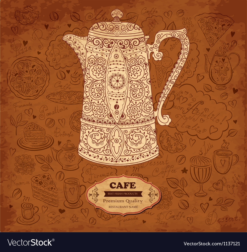 Pattern menu for cafe Royalty Free Vector Image