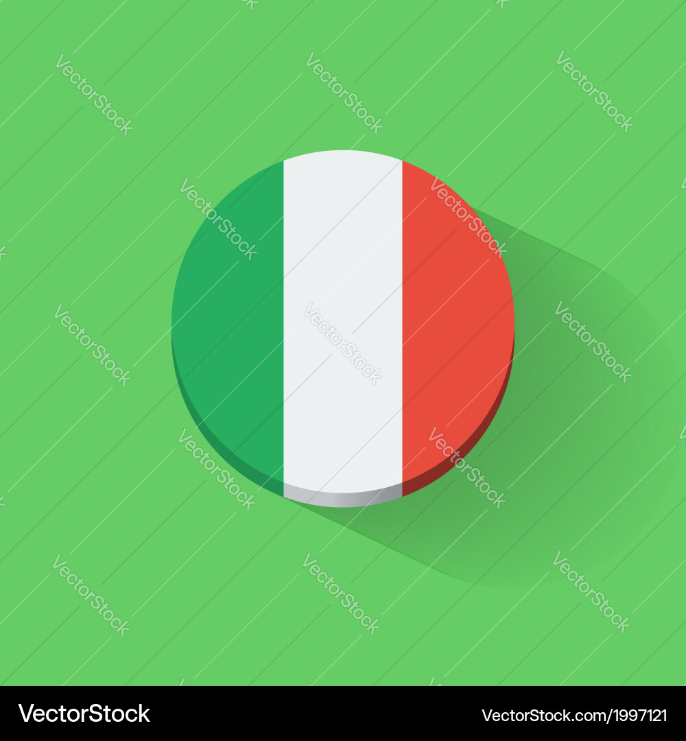 Round icon with flag of Italy Royalty Free Vector Image