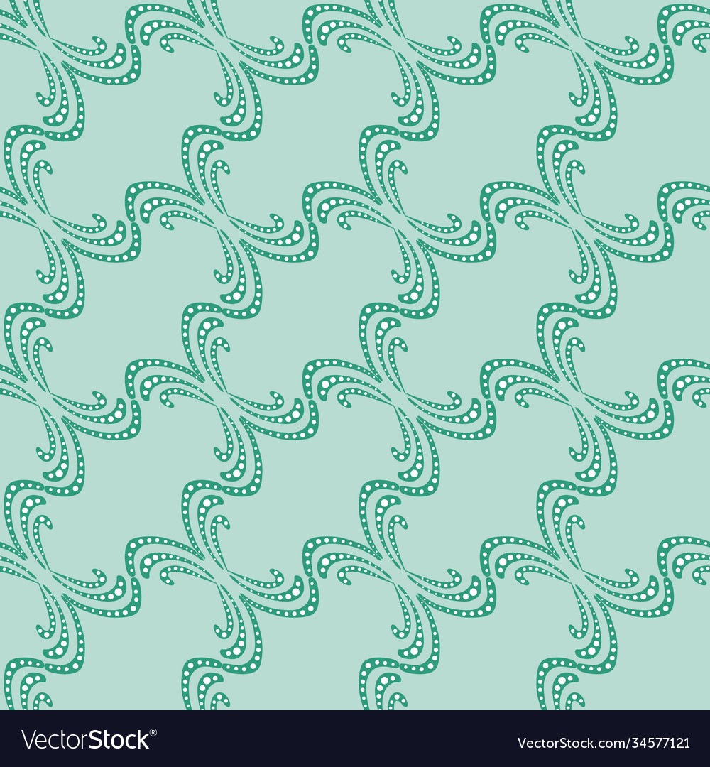 Seamless pattern green decorative lines Royalty Free Vector