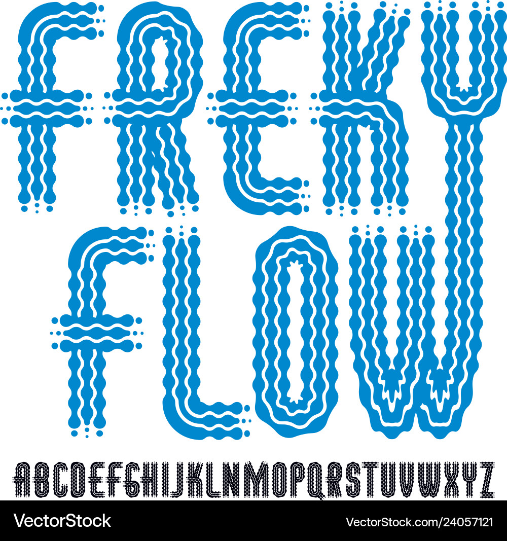 Set cool disco upper case english alphabet Vector Image