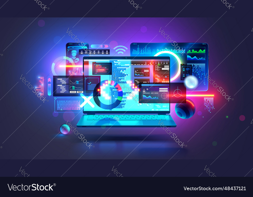 Software development technology app programming Vector Image