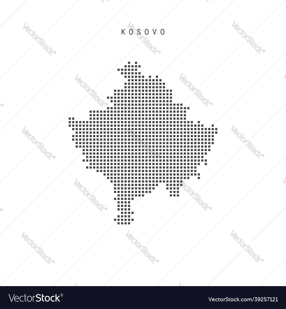 Square dots pattern map of kosovo dotted pixel Vector Image