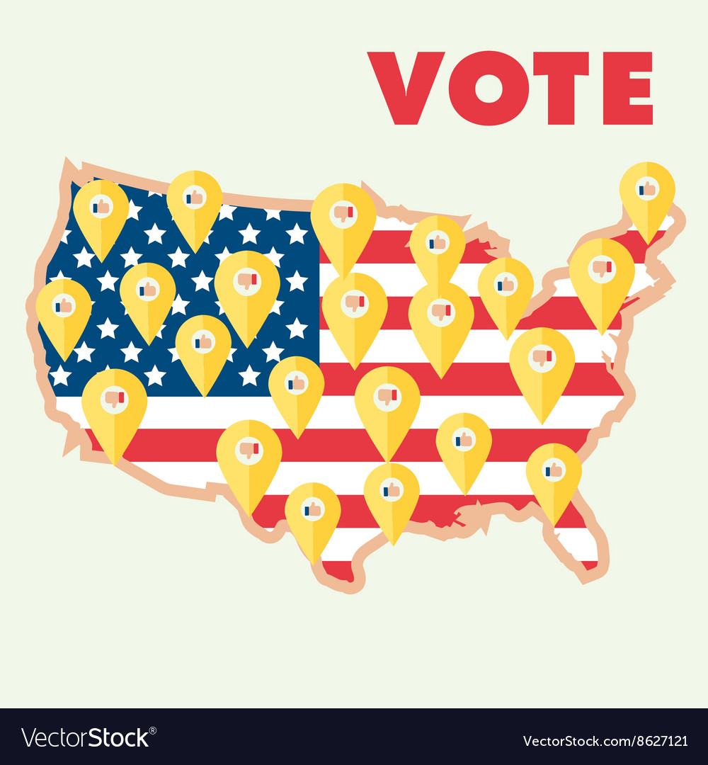 Usa election map Royalty Free Vector Image - VectorStock