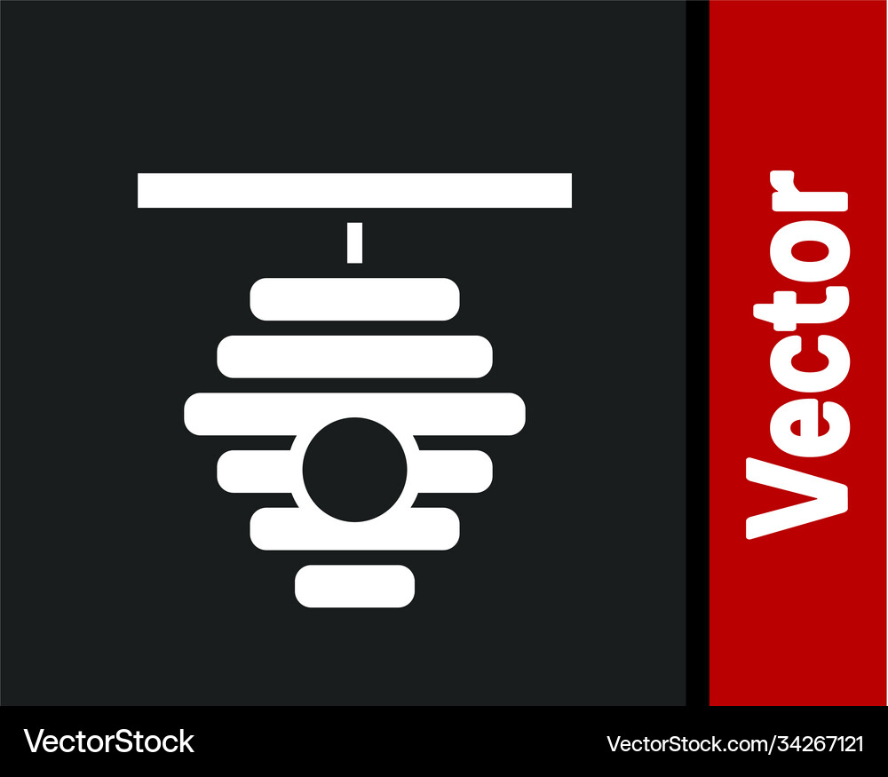 White hive for bees icon isolated on black Vector Image