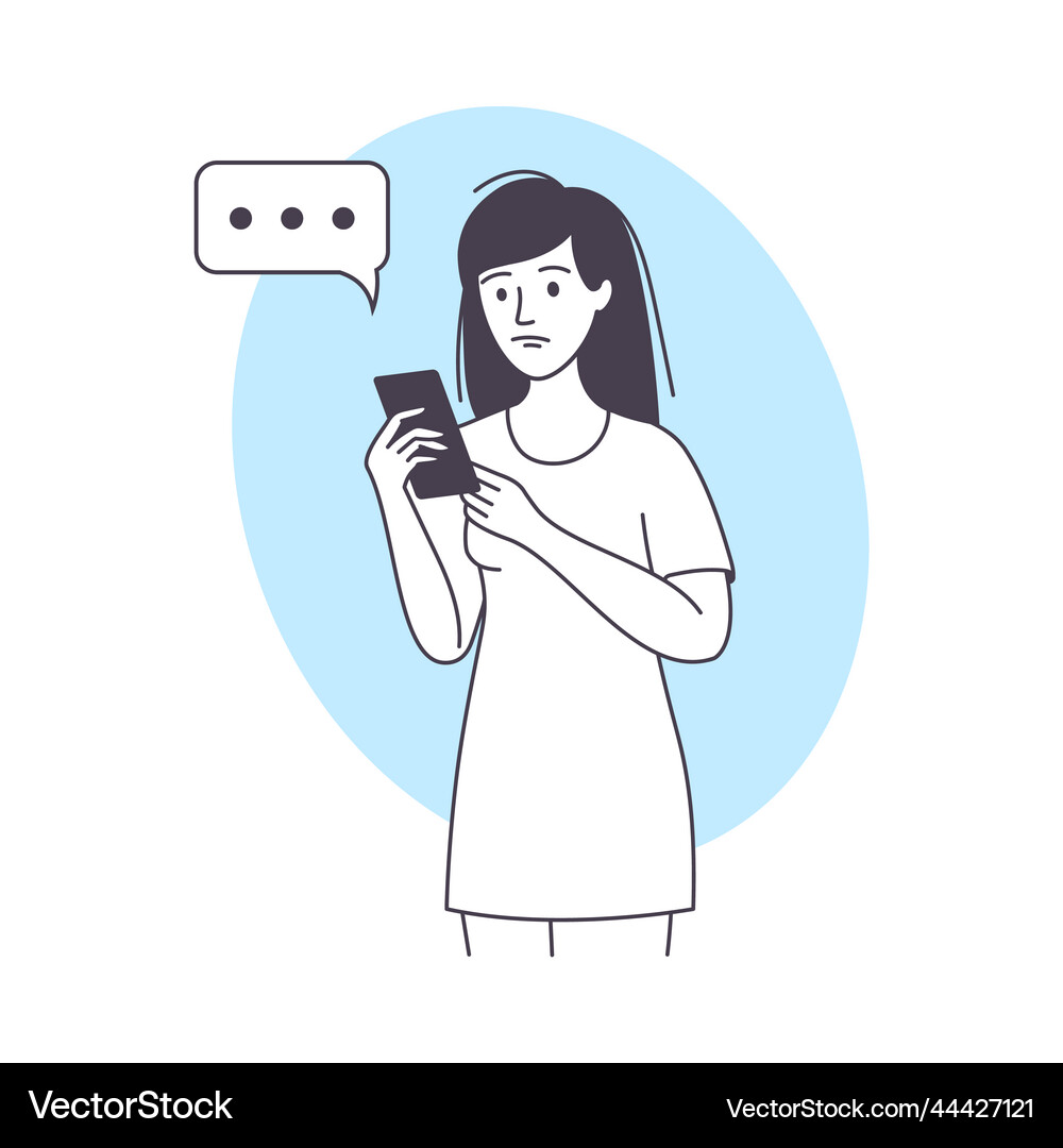 Woman blogger character with smartphone Royalty Free Vector