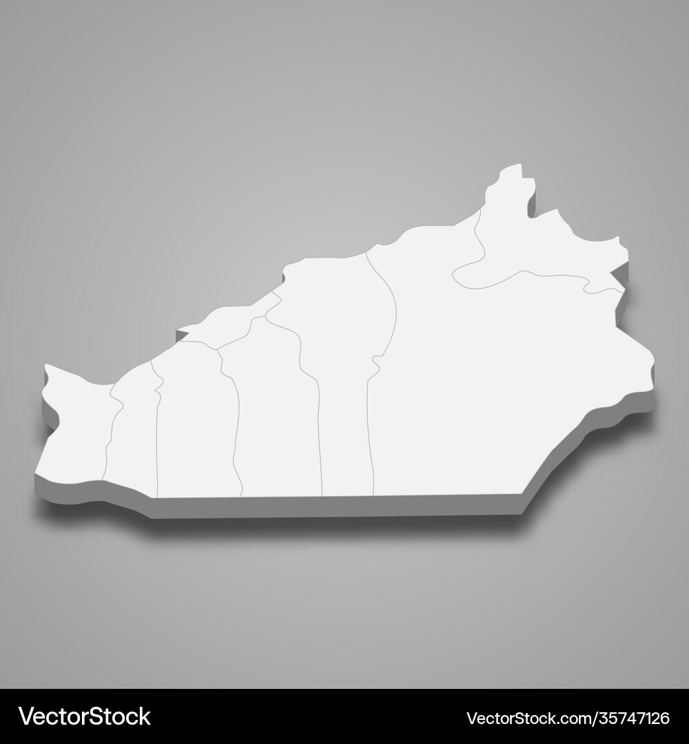 3d isometric map semnan is a province iran Vector Image