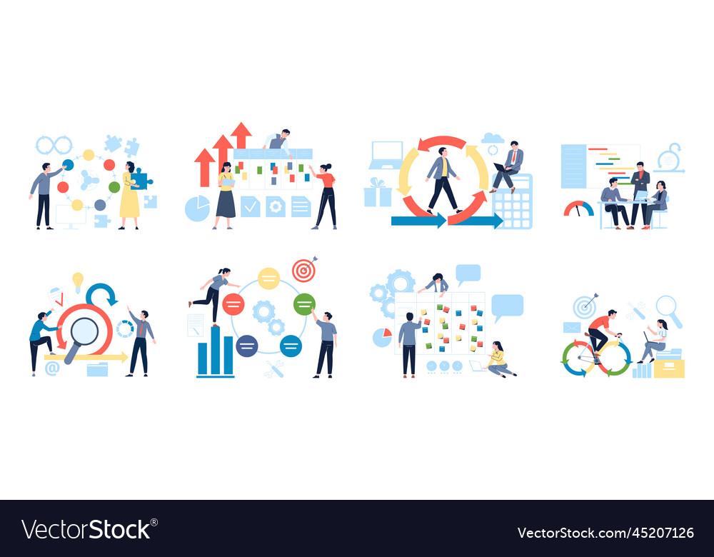 Agile project management process product develop Vector Image