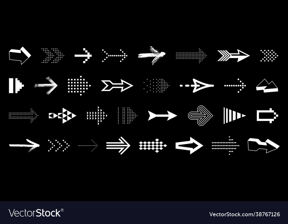 Arrows Big Set Different Shapes Styles Royalty Free Vector