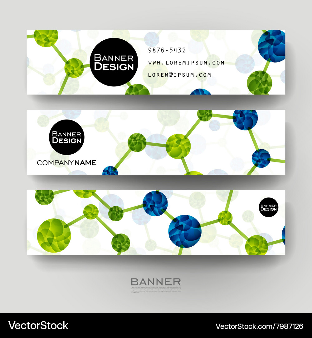 Beautiful banner template with dna molecule Vector Image
