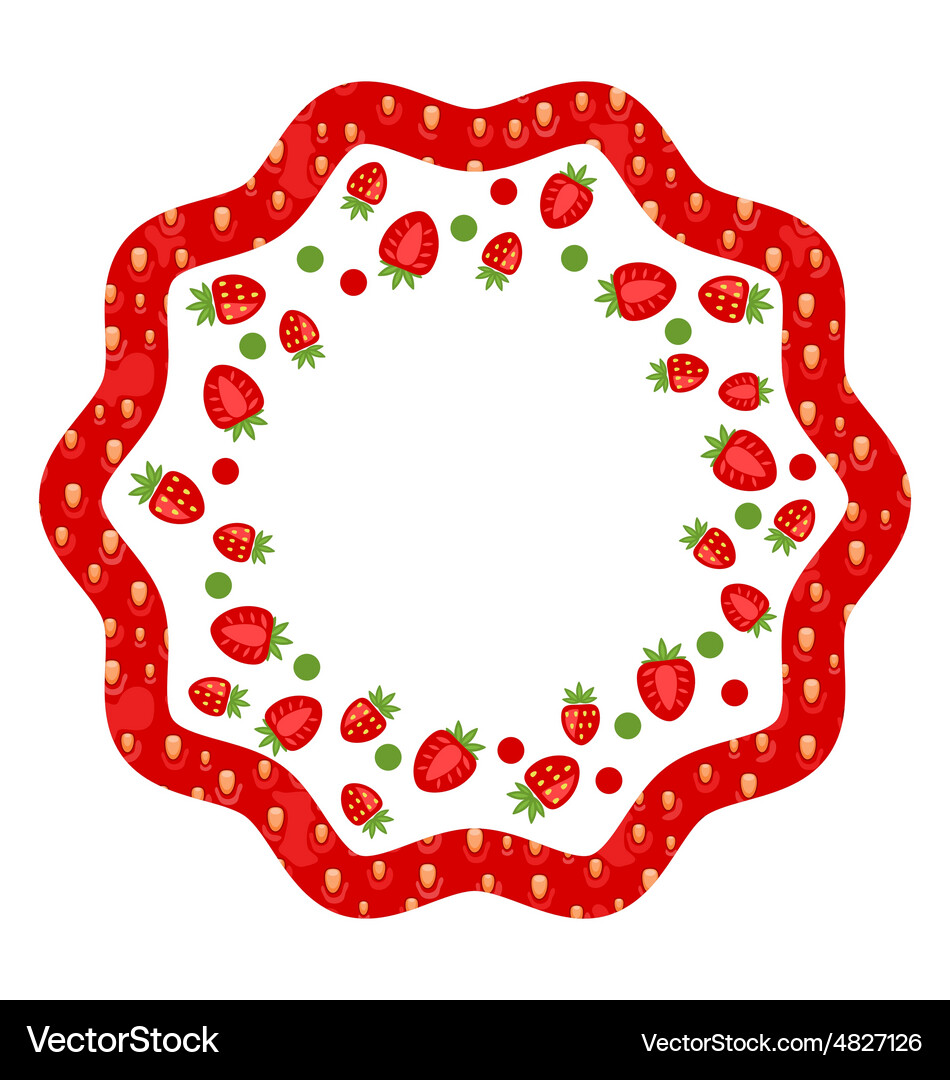 Beautiful frame made of strawberry Royalty Free Vector Image