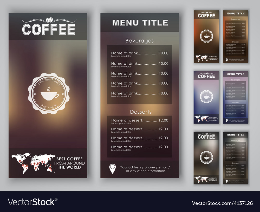 Blur menu 1 Royalty Free Vector Image - VectorStock