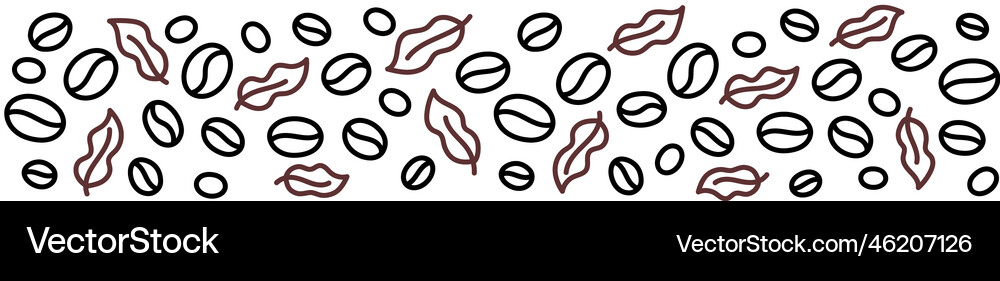 Coffee beans horizontal background coffea plant Vector Image