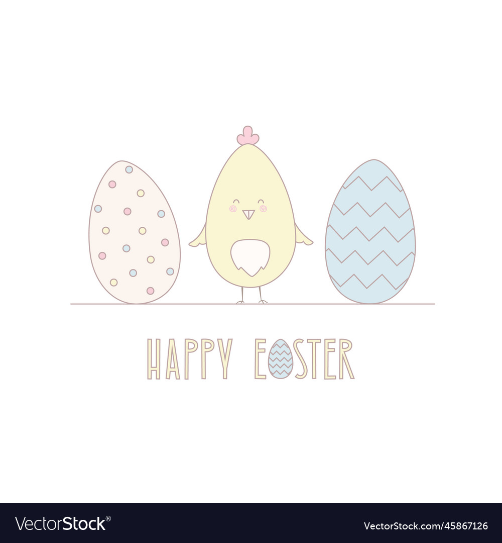 Cute chick easter eggs Royalty Free Vector Image