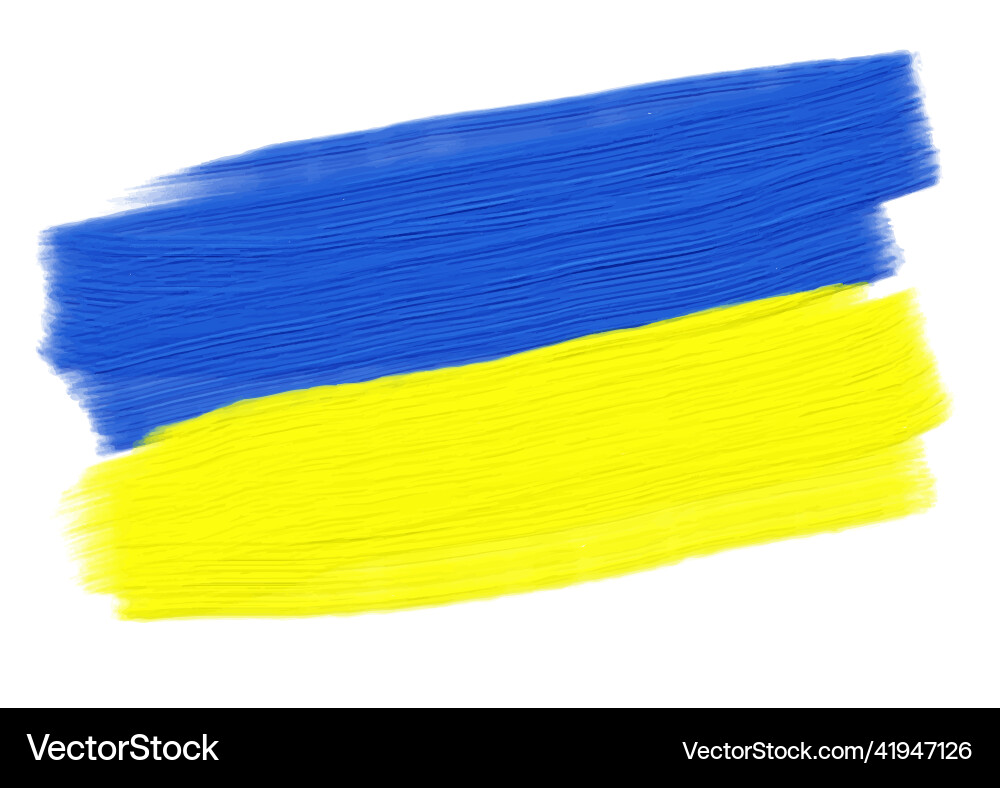 Hand painted ukraine flag colours Royalty Free Vector Image