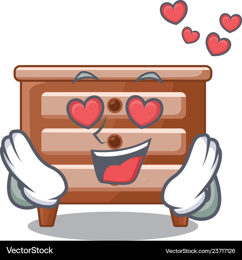 In love character bedside table in the room Vector Image