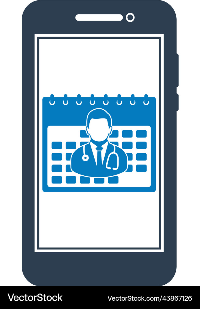 Online doctor appointment icon icon flat style eps