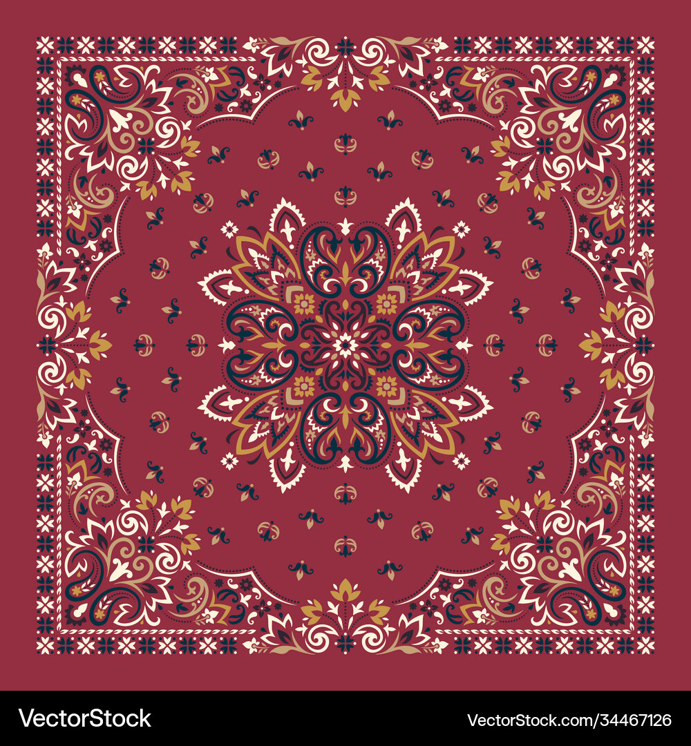 Ornament bandana print traditional Royalty Free Vector Image