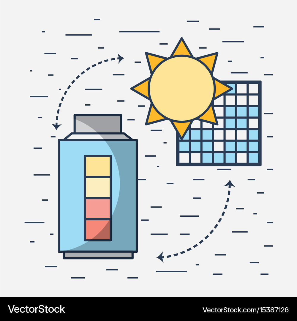 Solar energy with electric battery loaded Vector Image