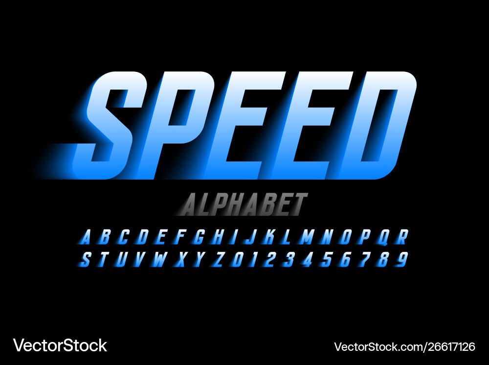 Speed style font design alphabet letters Vector Image