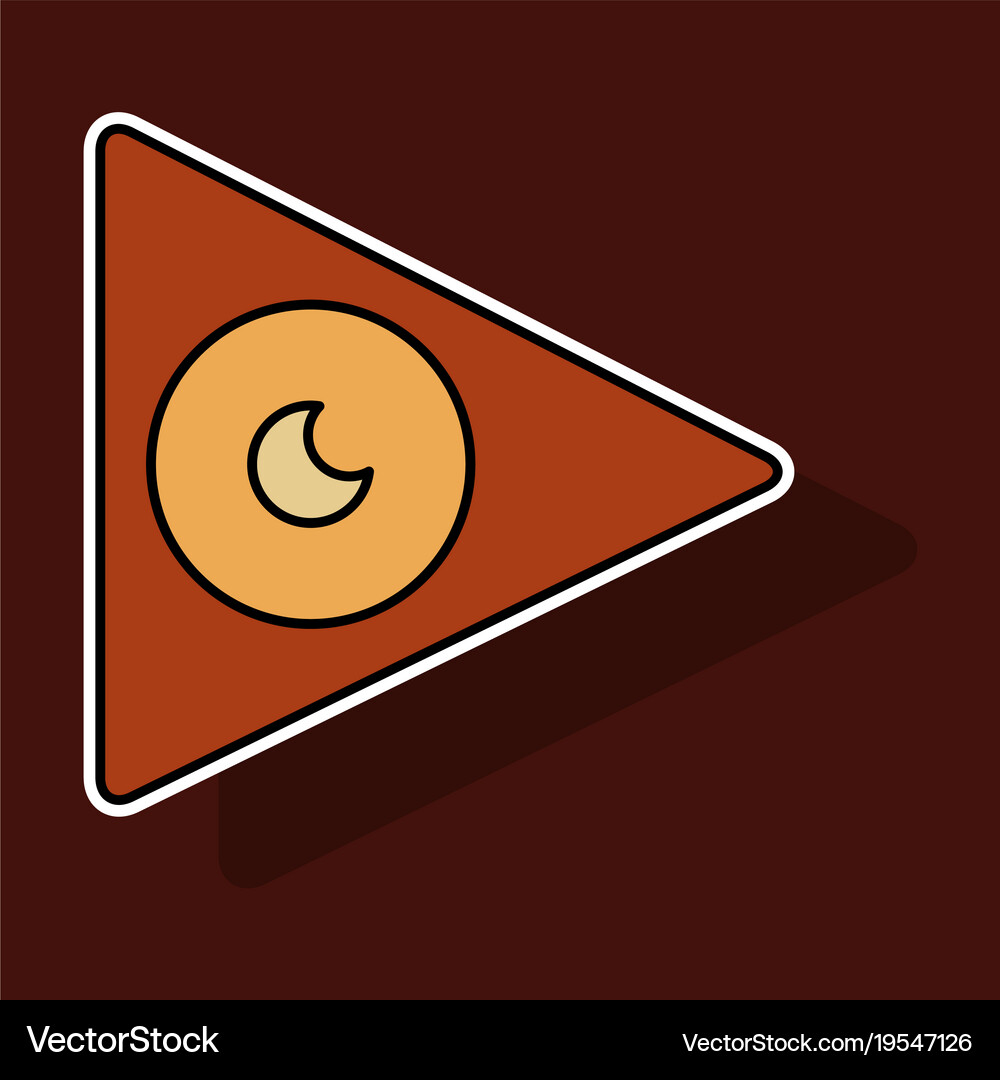 Sticker play sign flat style icon on background Vector Image