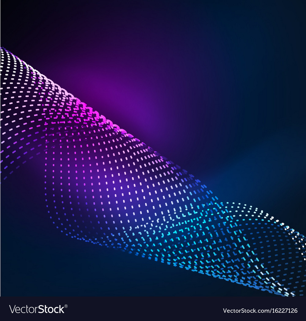 Wave particles background Royalty Free Vector Image