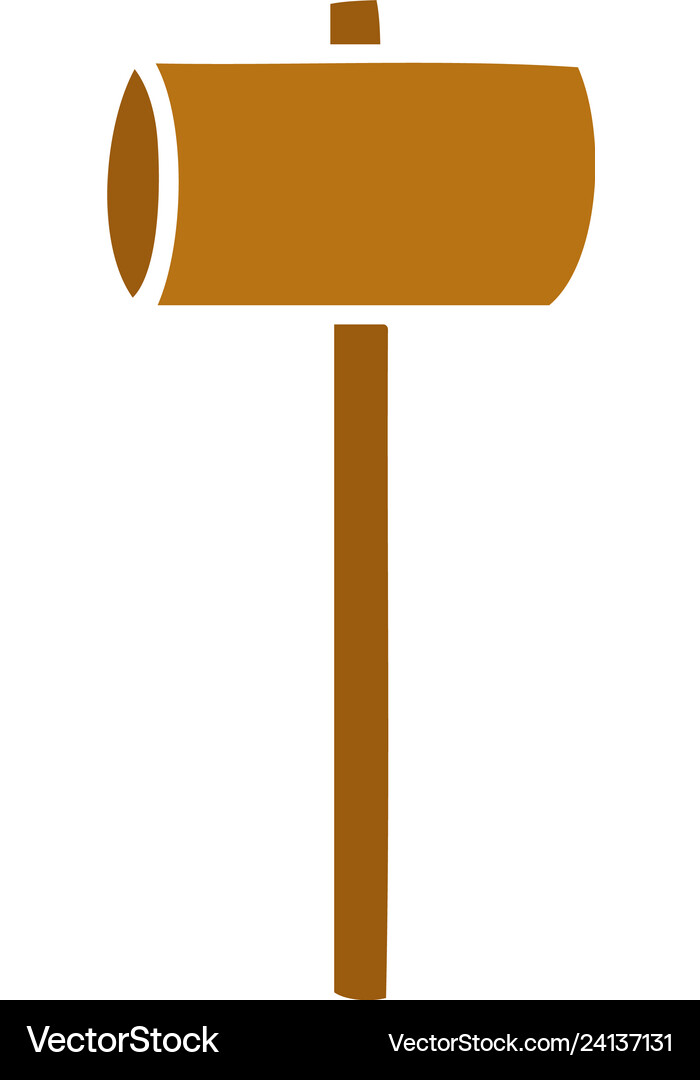 Cartoon doodle of a mallet Royalty Free Vector Image