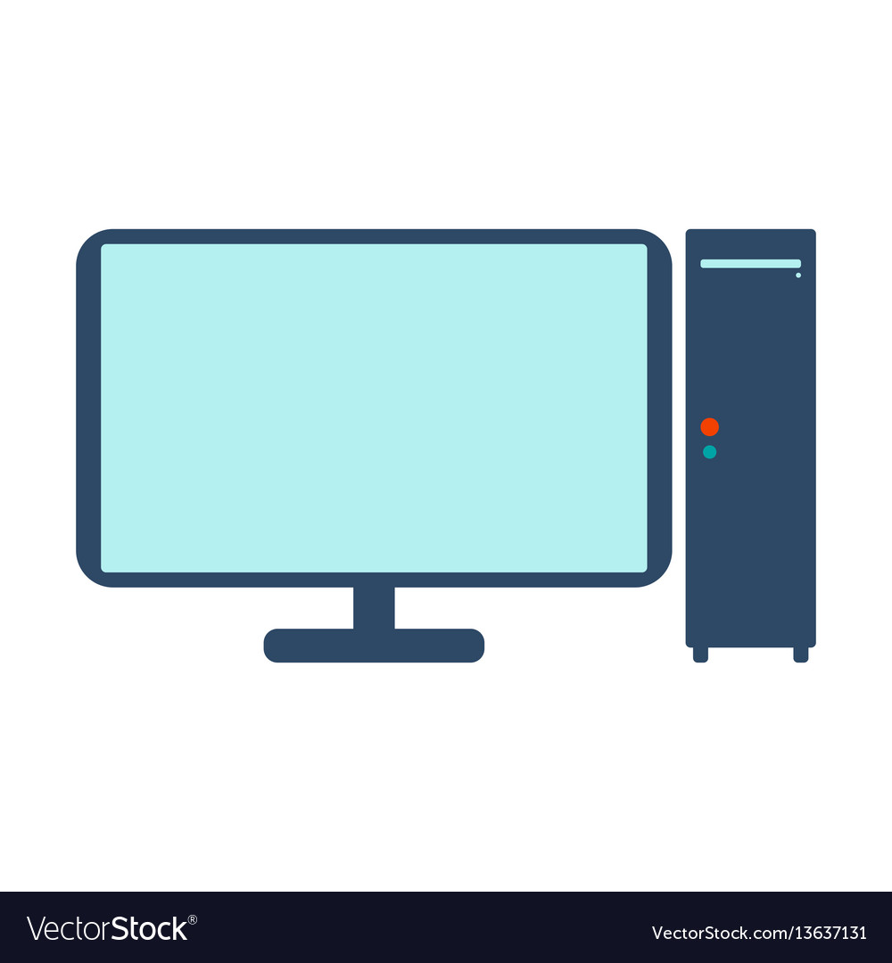 Computer icon flat Royalty Free Vector Image - VectorStock