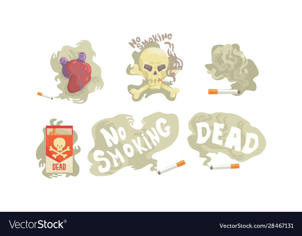Dangers smoking cigarette Royalty Free Vector Image Dangers smoking cigarette Royalty Free Vector Image