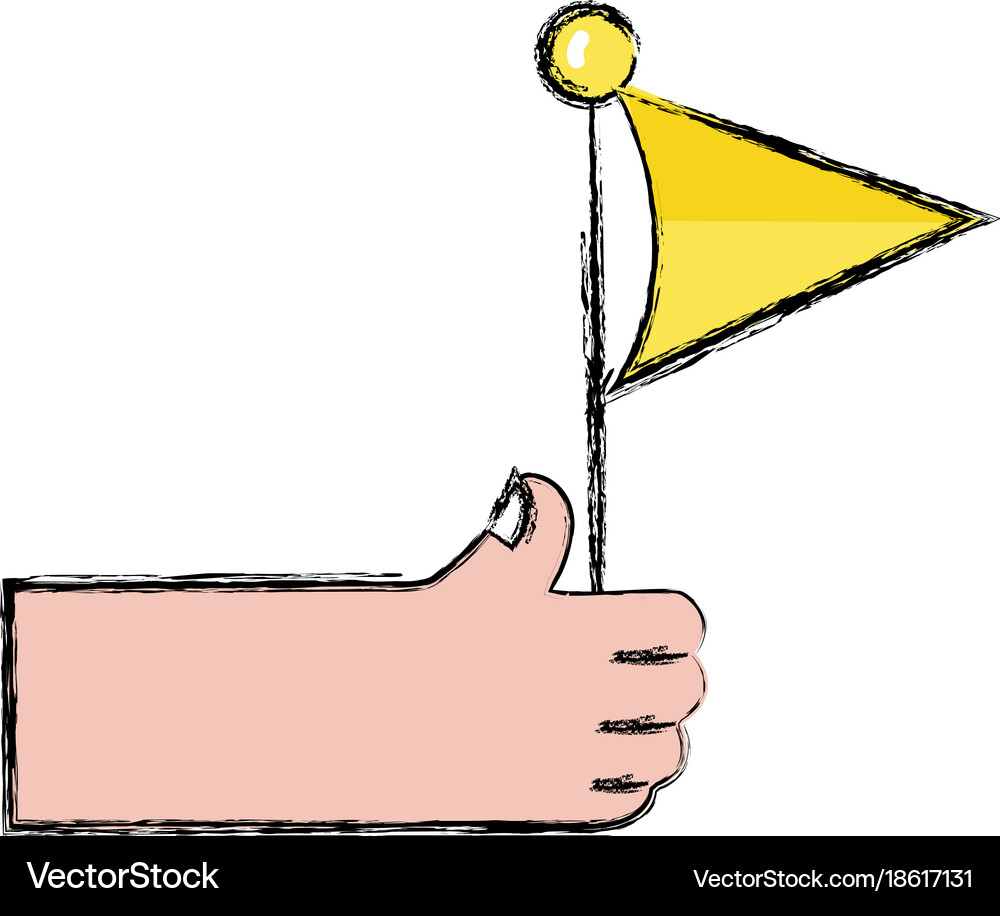 Doodle hand with flag party celebration decoration