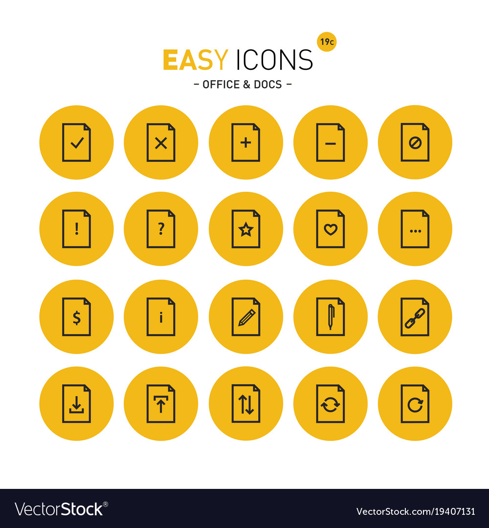 Easy icons docs Royalty Free Vector Image - VectorStock